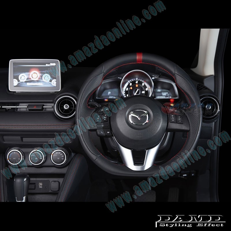 Damd Flat Bottomed Nappa Leather Steering Wheel fits 15-16 Mazda CX-3 ...