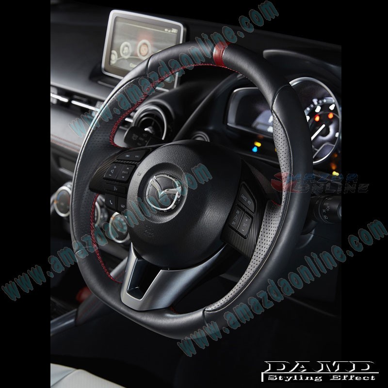 Damd Flat Bottomed Nappa Leather Steering Wheel fits 15-16 Mazda CX-3 ...