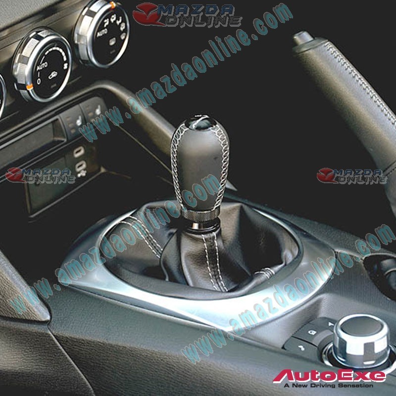 AutoExe Nappa Leather Long Shift Knob light gray stiting A139838 | A Mazda Online Eshop