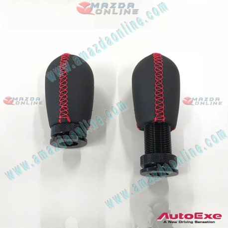 AutoExe Nappa Leather Long Shift Knob light gray stiting A139838 | A Mazda Online Eshop