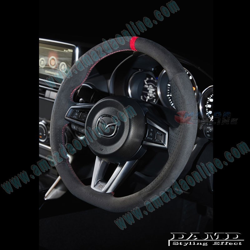 Damd D-Shaped Suede Steering Wheel with red stitching fits 2015-2025 ...