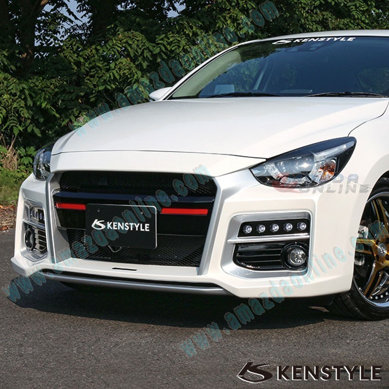 Kenstyle EIK Front Bumper with Grill Cover Aero Kit LED Daytime Running Light Bar fits 2015-2023 ...