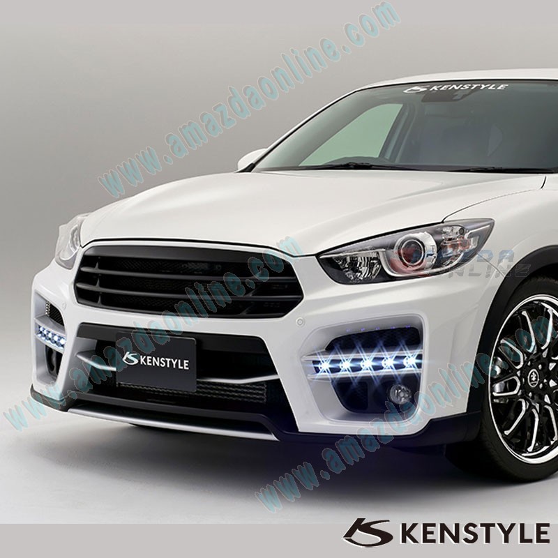 Kenstyle EIK Front Bumper with Grill Cover Aero Kit include LED Daytime Running Light Bar fits ...
