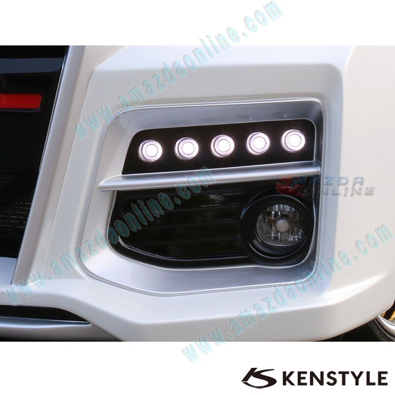 Kenstyle EIK Front Bumper with Grill Cover Aero Kit LED Daytime Running Light Bar fits 2015-2023 ...